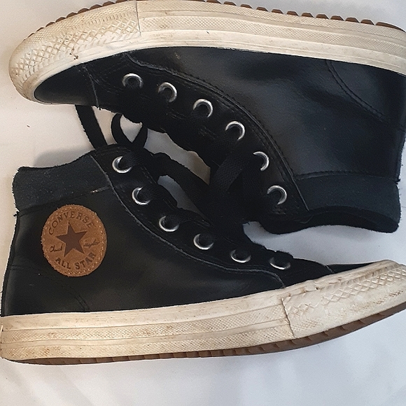 Converse | Shoes | Converse All Star Pc Boot High Top Black Leather ...
